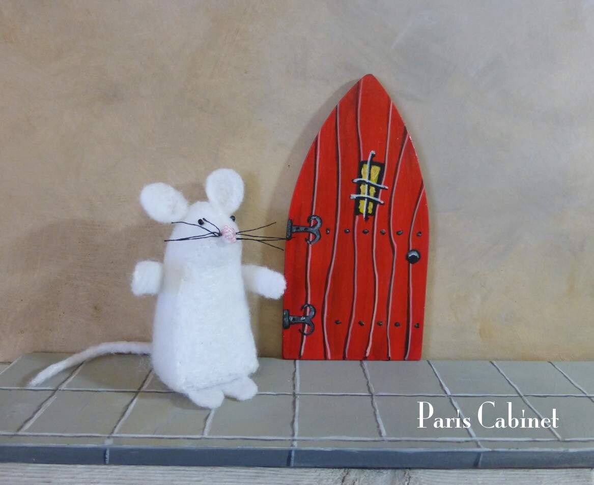 Little Red Mouse House Door Miniature Fairy Door Elf Gnome - Etsy