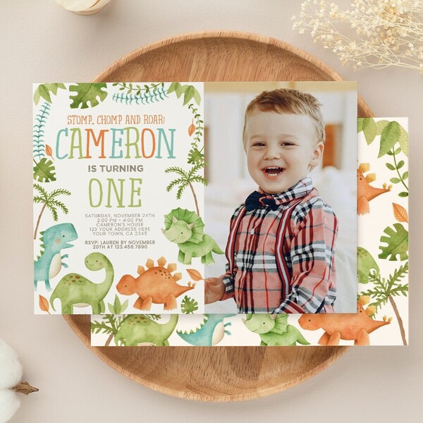 Dinosaur Invitation - Etsy