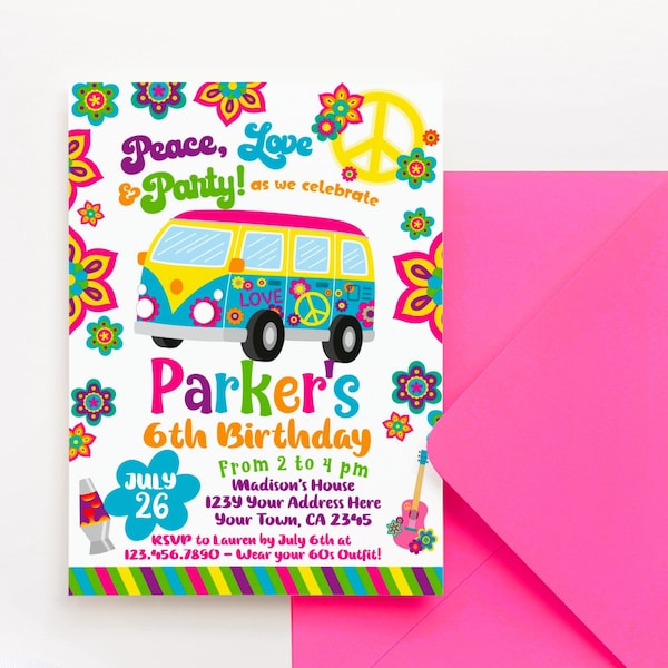 60s Party Invitation - Etsy