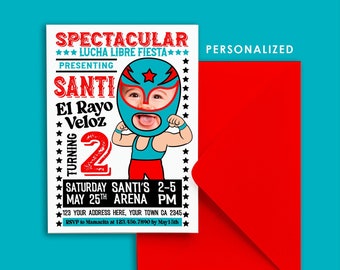 Lucha Libre Invitacion En Espanol Spanish Nino Birthday Invitation ...