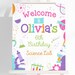 Science Birthday Party Welcome Sign, EDITABLE, Science Theme Party ...
