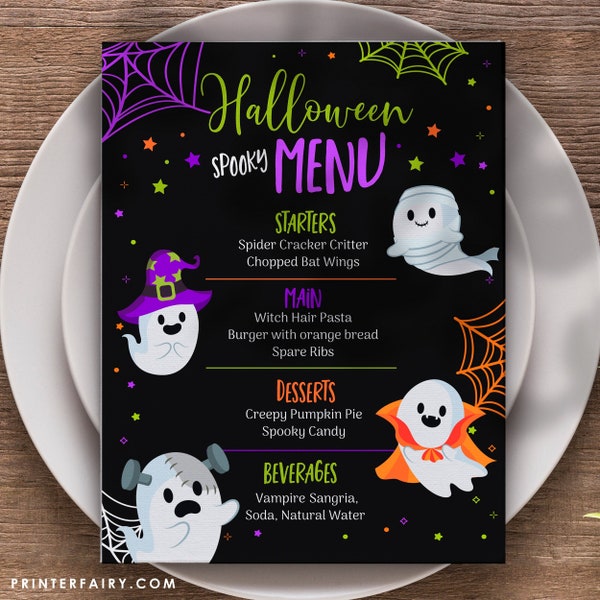 Halloween Menu - Etsy