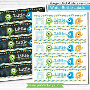 Little Monster Water Bottle Labels Little Monster 1st | Etsy