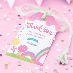 Candyland Thank You Tags Template, Sweets Party Favors, Ice Cream Favor ...