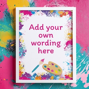 Art Party Decoration Sign, EDITABLE, Art Sign, Art Birthday Party ...