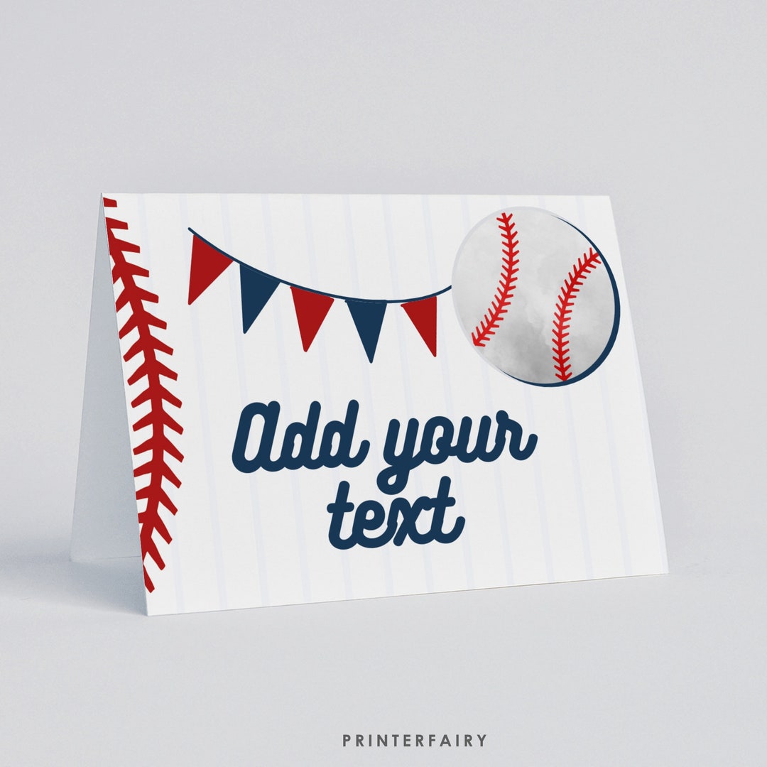 Baseball Food Tents, EDITABLE Baseball Birthday Dinner Cards, Baseball ...