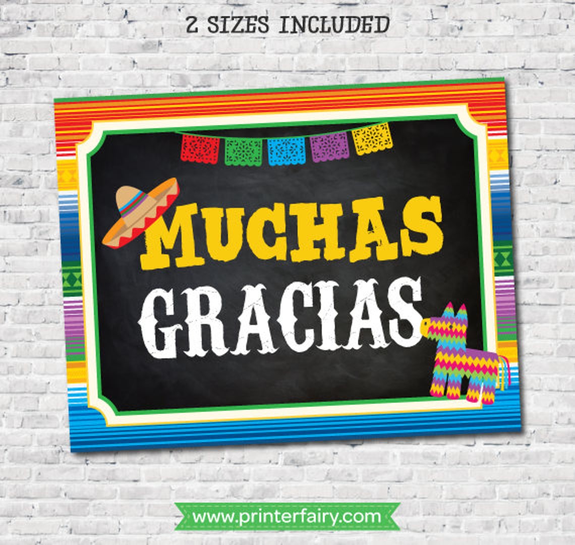 Fiesta Decorations Fiesta Sign Muchas Gracias Sign Fiesta | Etsy