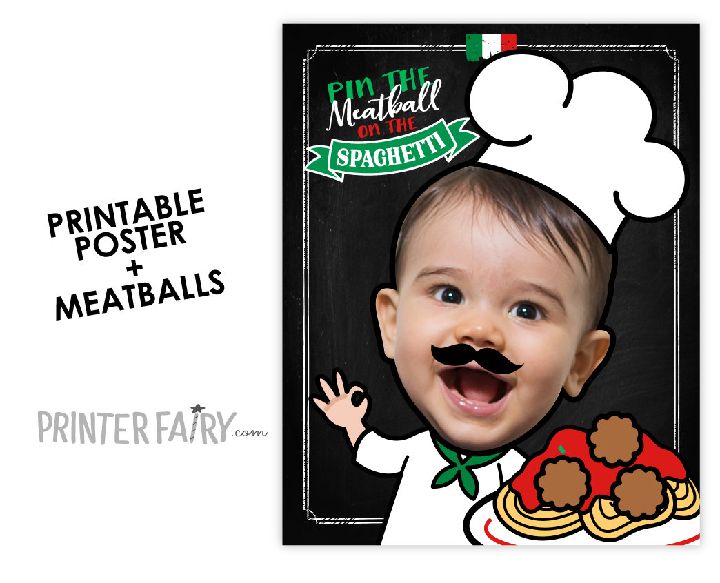 Pin the Meatball Game, Spaghetti Birthday Party, Pasta Party ...