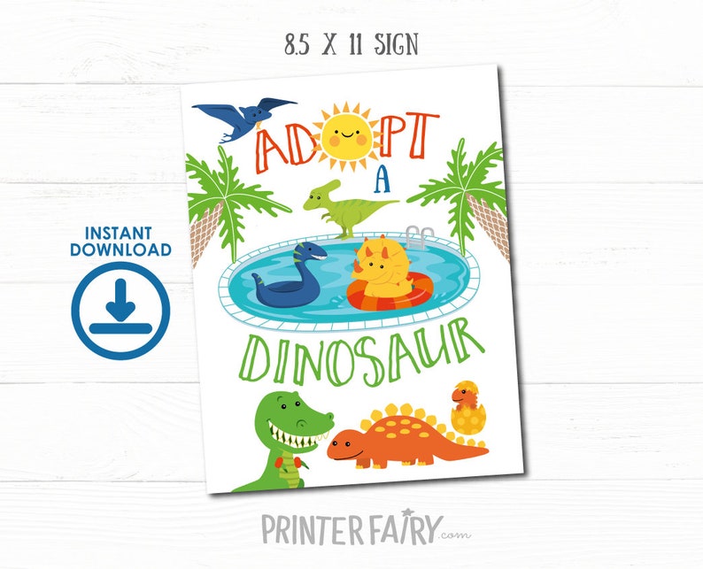 Dinosaur Pool Party Adopt a Dinosaur Trex Birthday Party - Etsy