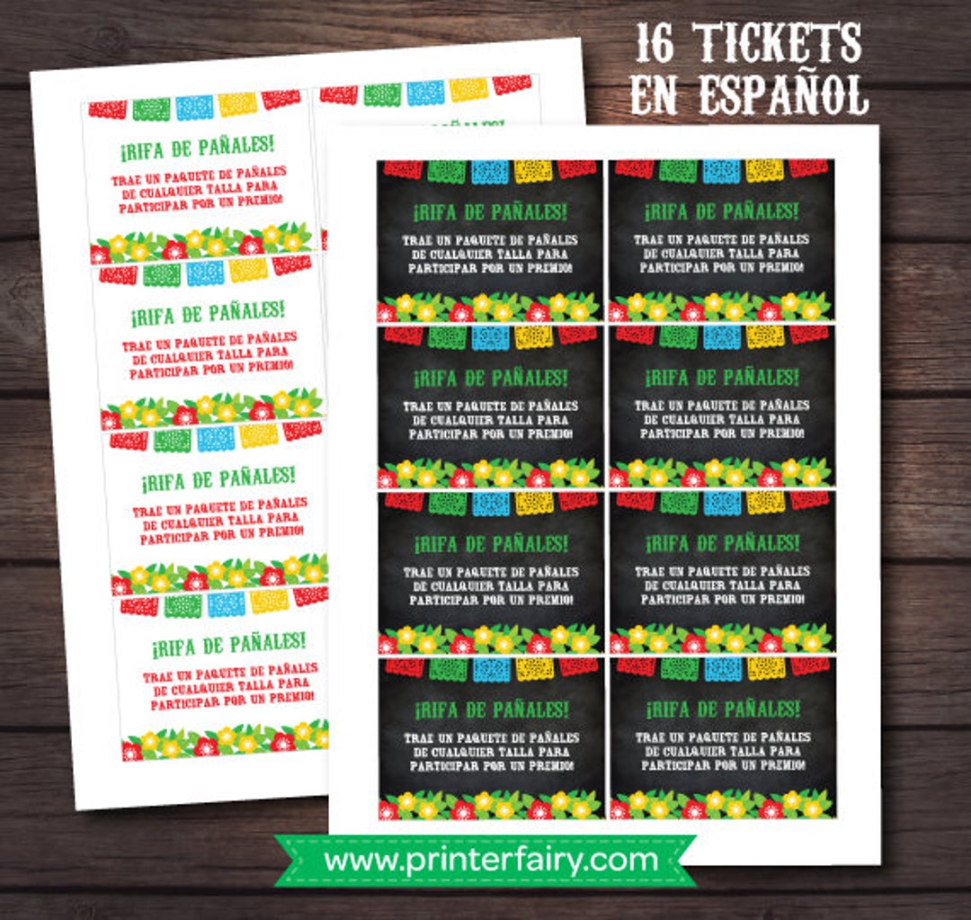 Fiesta Diaper Raffle Ticket, Spanish Baby Shower (instant Download) - Etsy