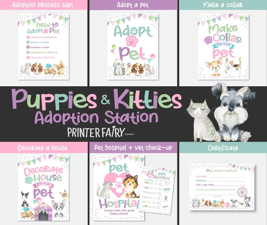 Pet Adoption, Puppies & Kitties Party Games, Adoption Party, Dog and ...