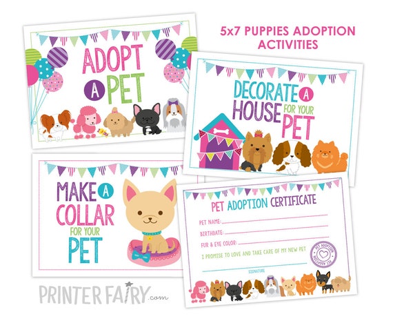 Puppy Adoption Basic Pack, Puppy Adoption Party, Dog Birthday, Puppy ...