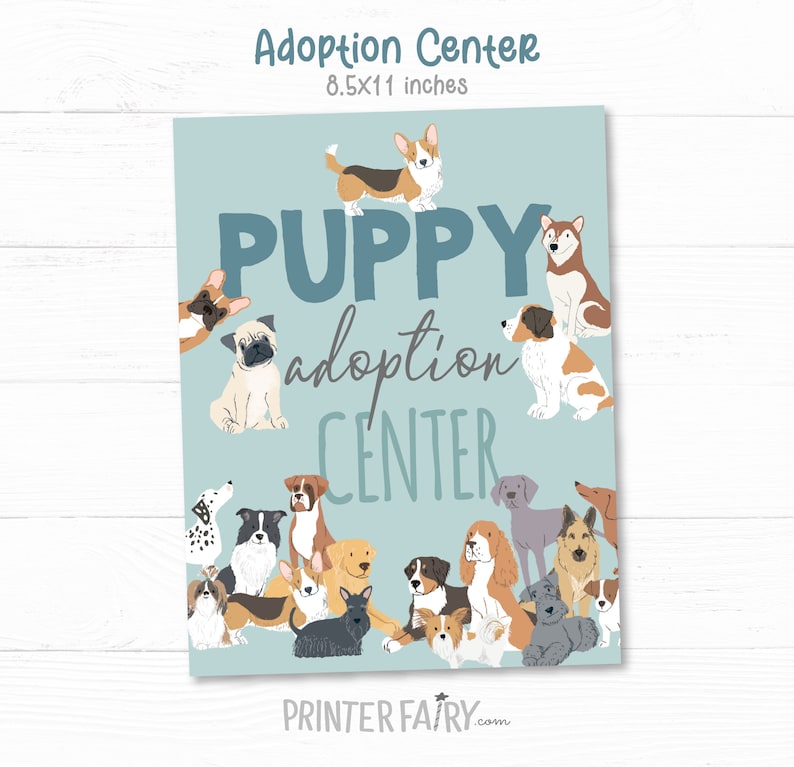 Puppy Adoption Certificate, Puppy Party Games, Adopt a Puppy Party Sign ...