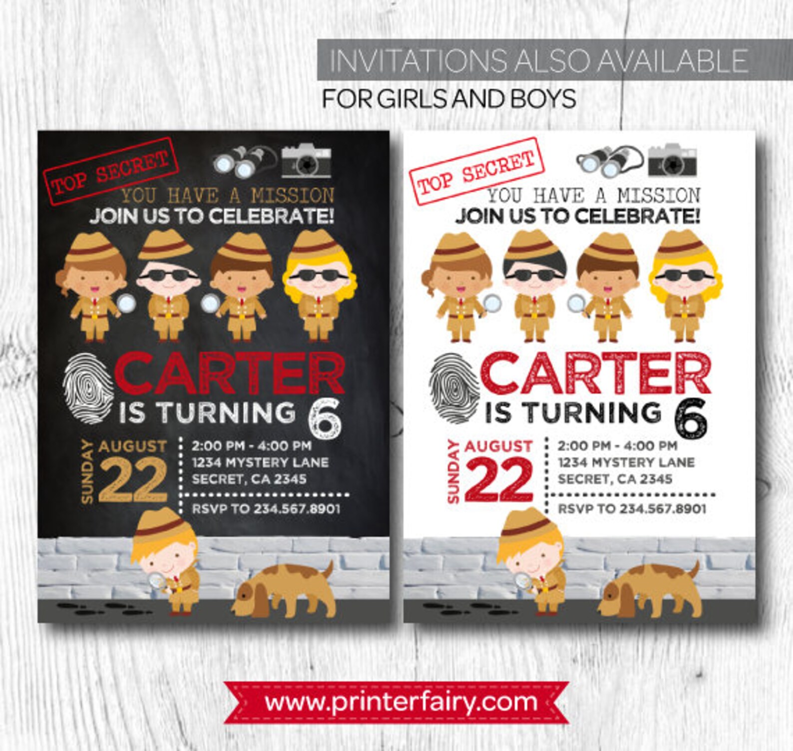 Secret Agent Banner Detective Birthday Party Spy Party | Etsy