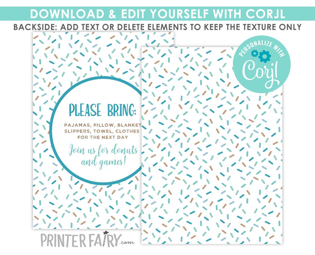 Donuts and Pajamas Birthday Invitation Donut Invitation - Etsy