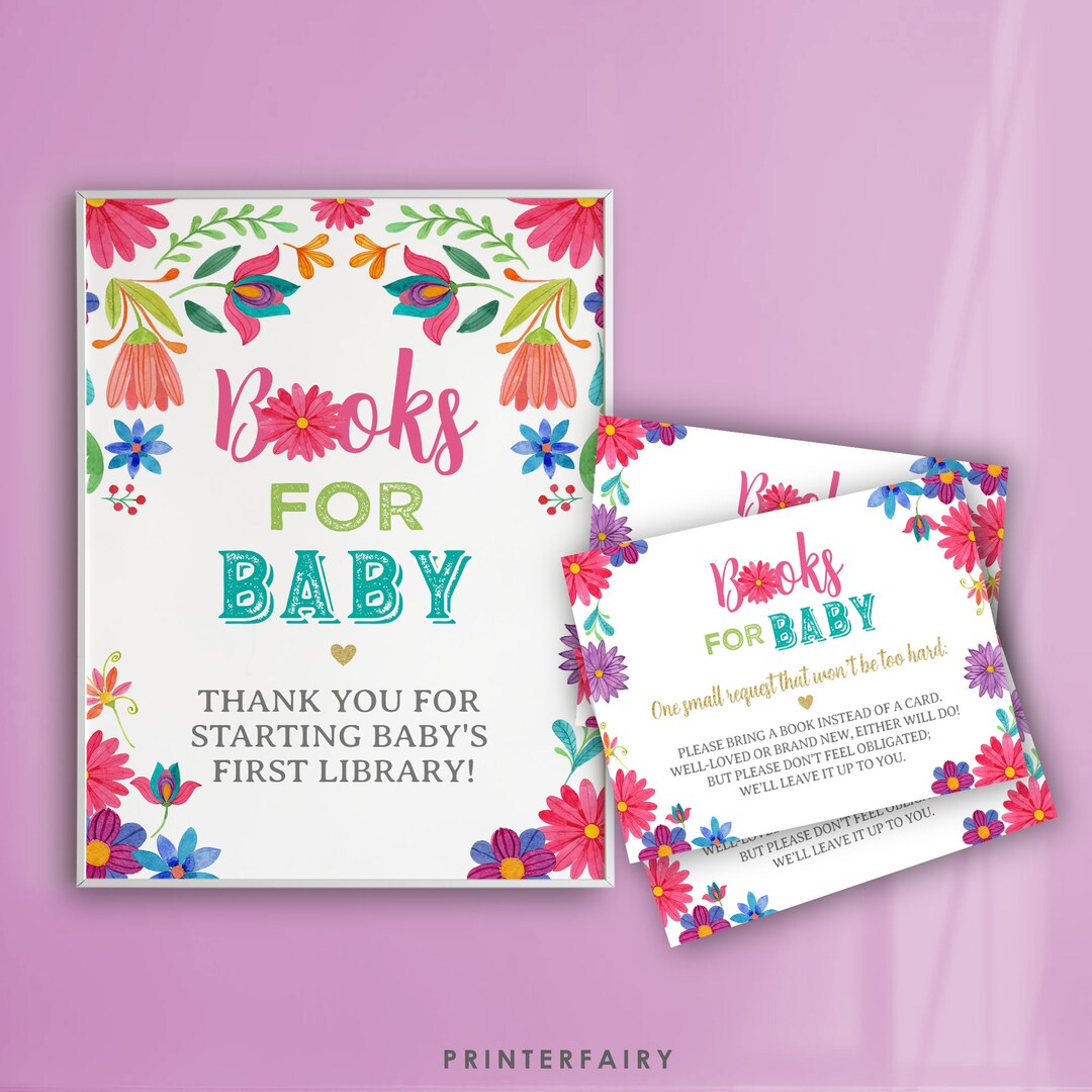 Fiesta Books for Baby, Baby Shower Games, Mexican Floral Fiesta Baby ...