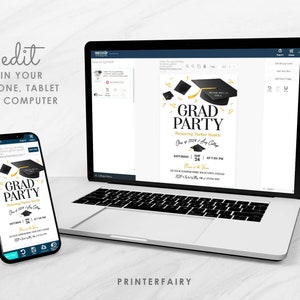 Graduation Party Invitation, Editable Template, College Graduation ...