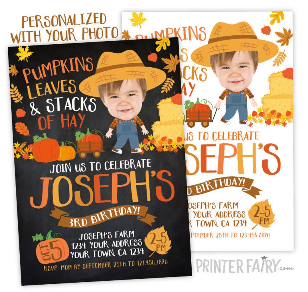Pumpkin Patch Birthday Invitation, Little Pumpkin First Birthday ...