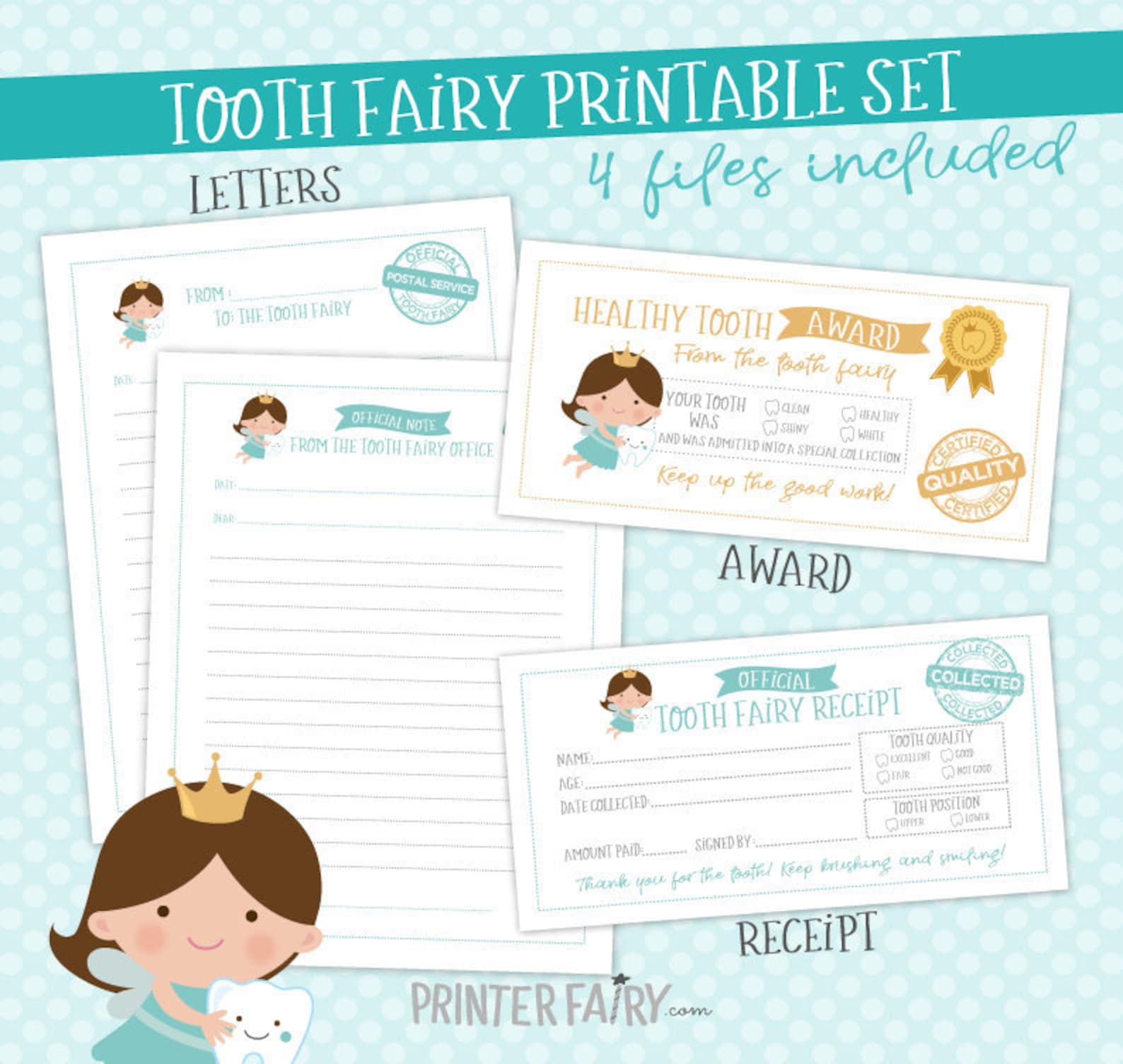 Tooth Fairy Printables Tooth Fairy Printable Letter Tooth - Etsy