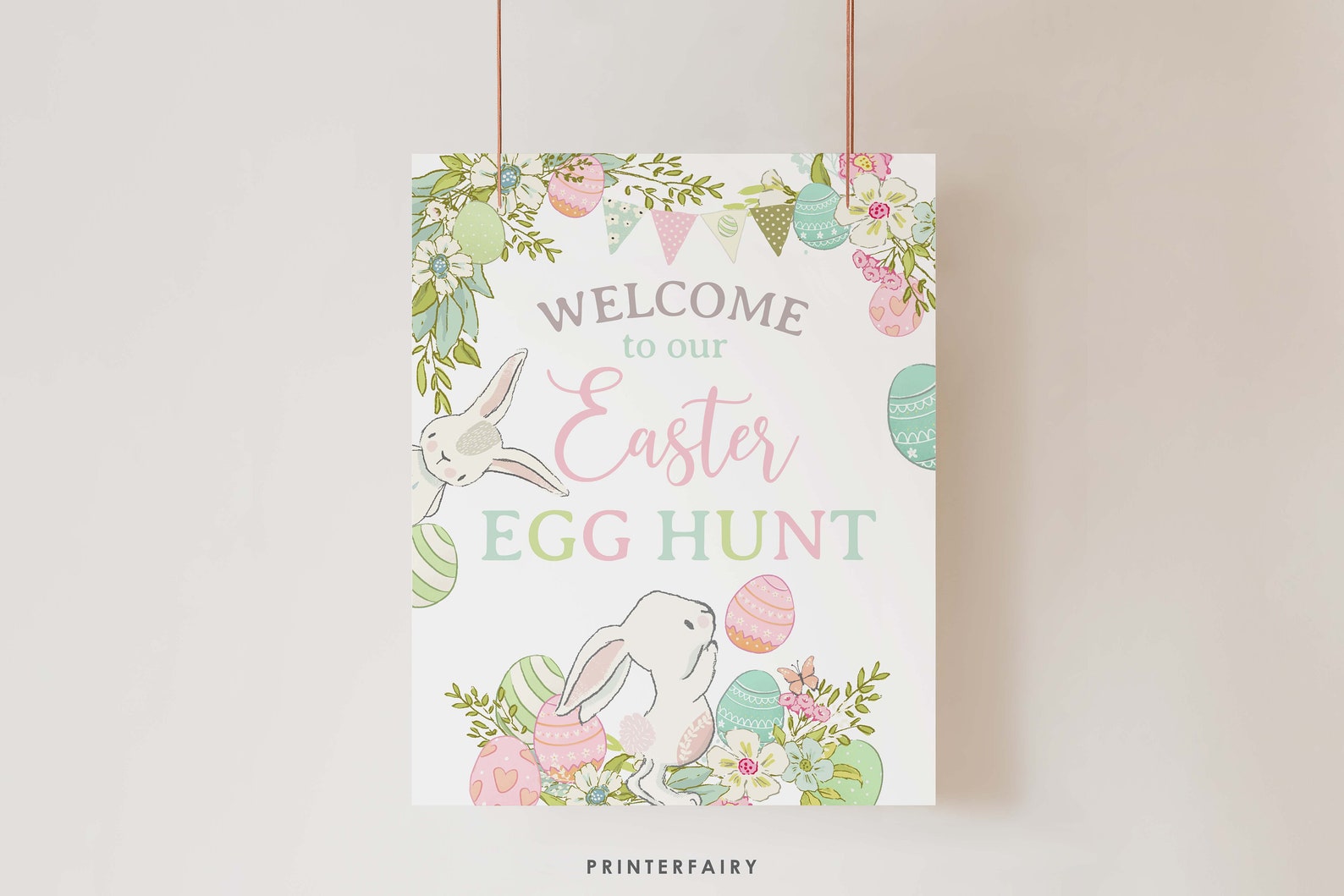 Easter Egg Hunt Welcome Sign Editable Template, Instant Download - Etsy