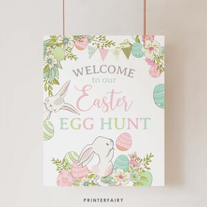 Easter Egg Hunt Welcome Sign Editable Template, Instant Download - Etsy
