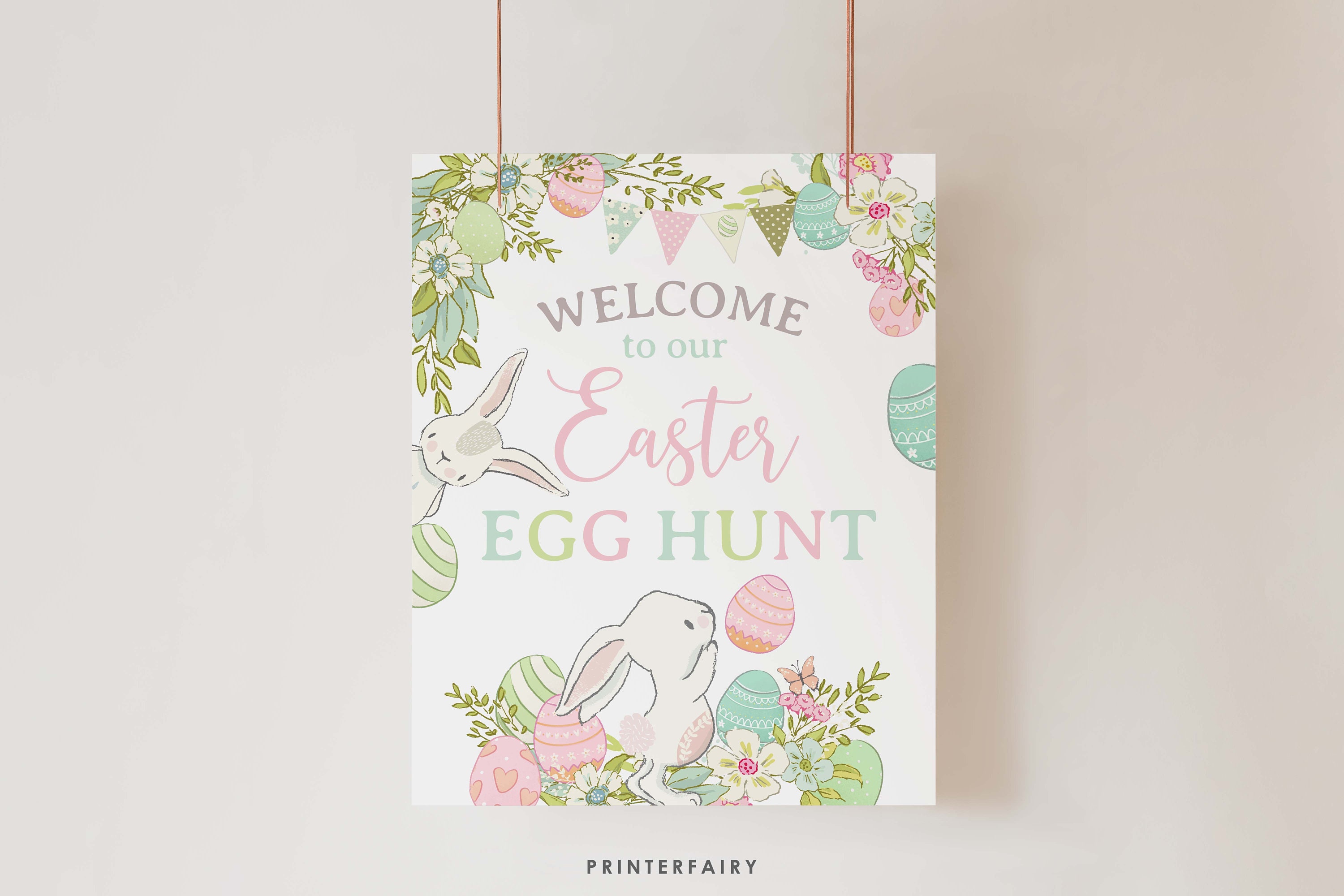 Easter Egg Hunt Welcome Sign Editable Template, Instant Download - Etsy