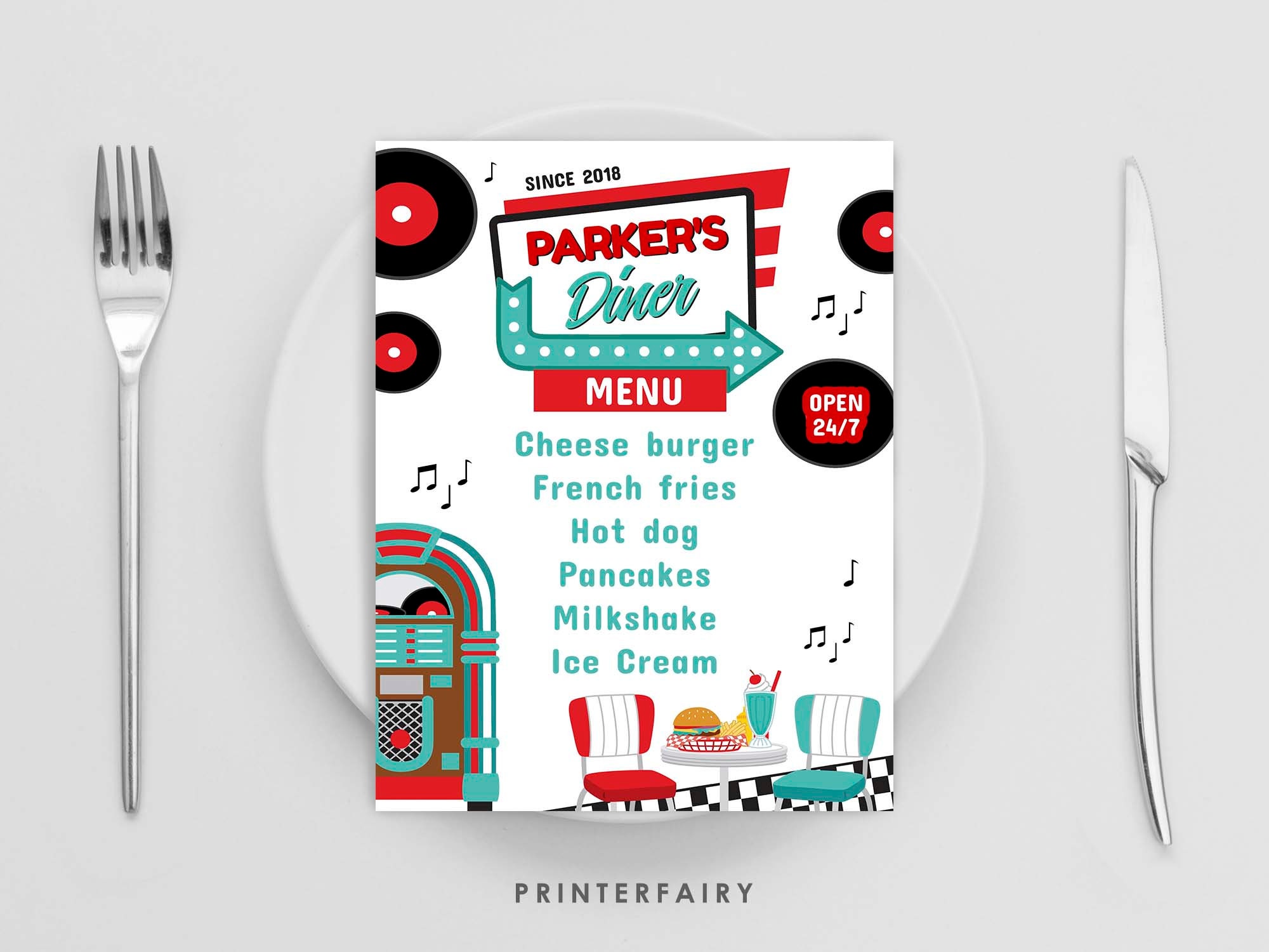 Retro Diner Sign Template