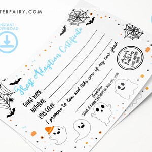 Ghost Adoption Center Sign and Certificate EDITABLE Ghost Adoption ...