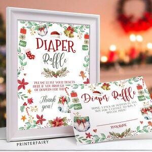 Diaper Raffle Santa Baby Shower Game, Christmas Baby Sprinkle Activity ...