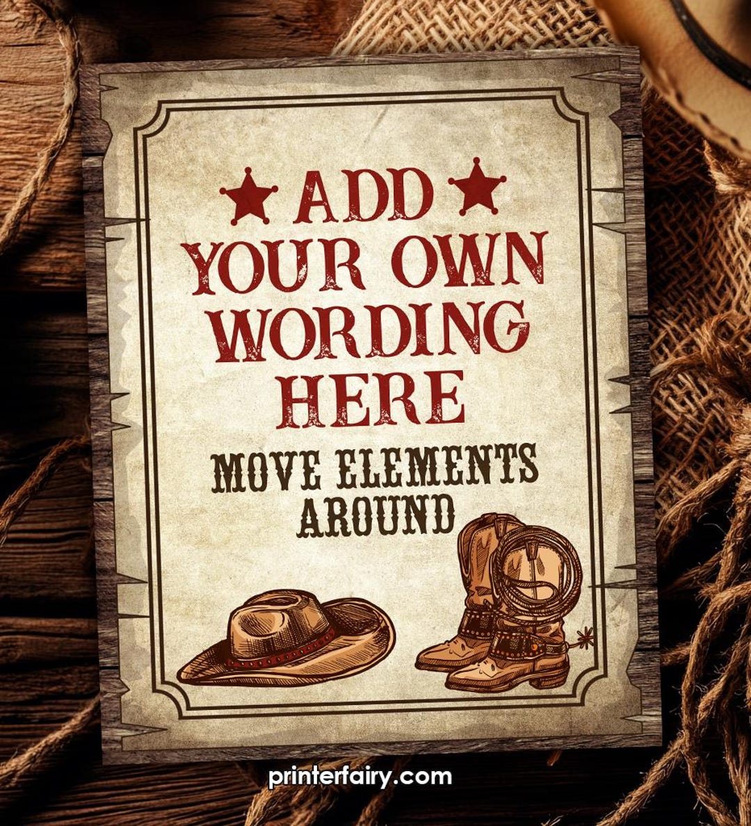 Western Birthday Party Sign, EDITABLE Sign Template, Cowboy Birthday ...