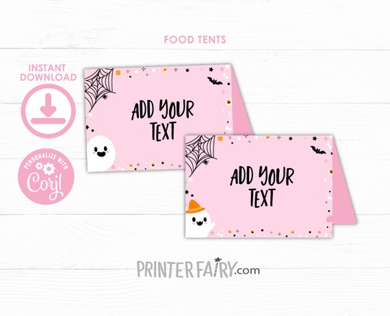 Spooky One Food Tents, EDITABLE Halloween Food Tents, Ghost Birthday ...