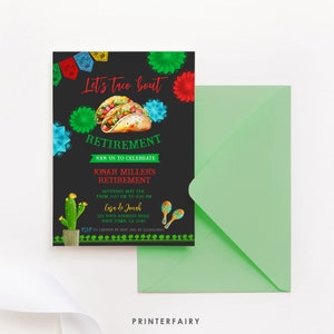 Taco About Retirement Invitation, Editable Printable Invite, Mexican ...