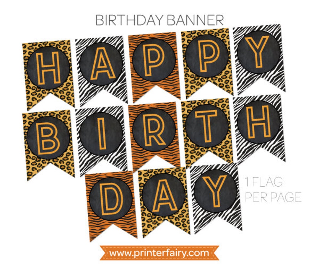 Safari Banner, Safari Party Decorations, Animal Print, Jungle Banner ...