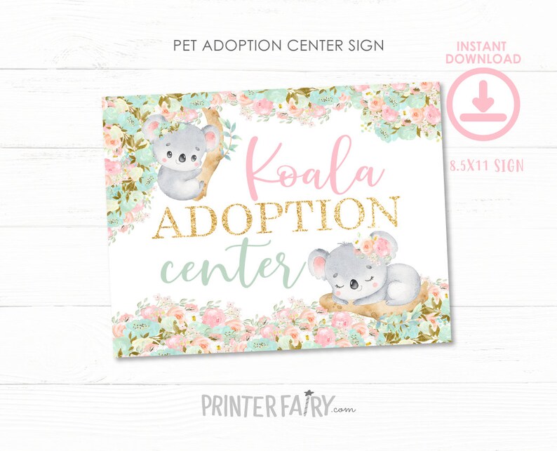 Koala Birthday Party Adopt a Koala Koala Party Games Pet - Etsy