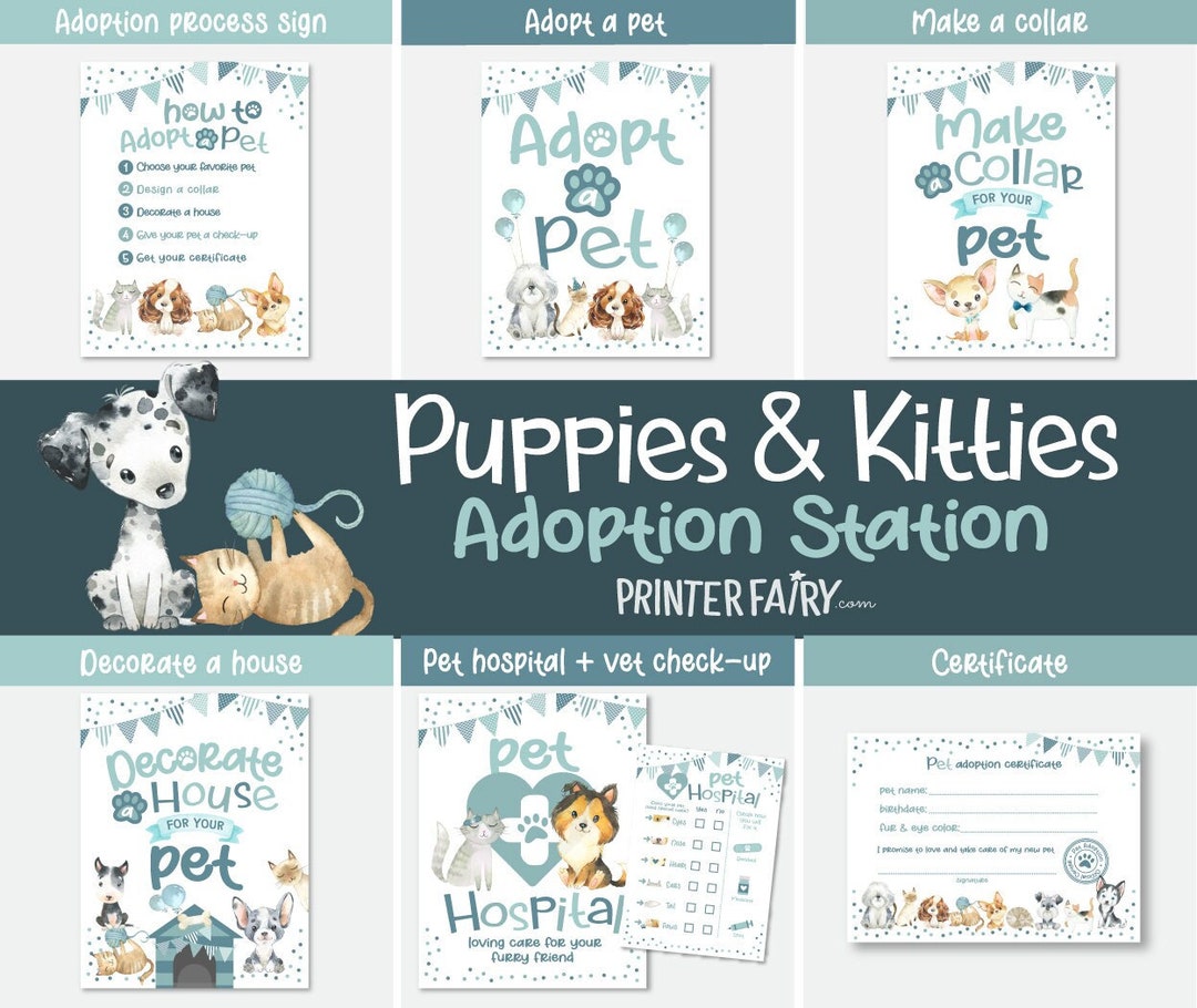 Pet Adoption, Puppies & Kitties Party Games, Adoption Party, Dog and ...