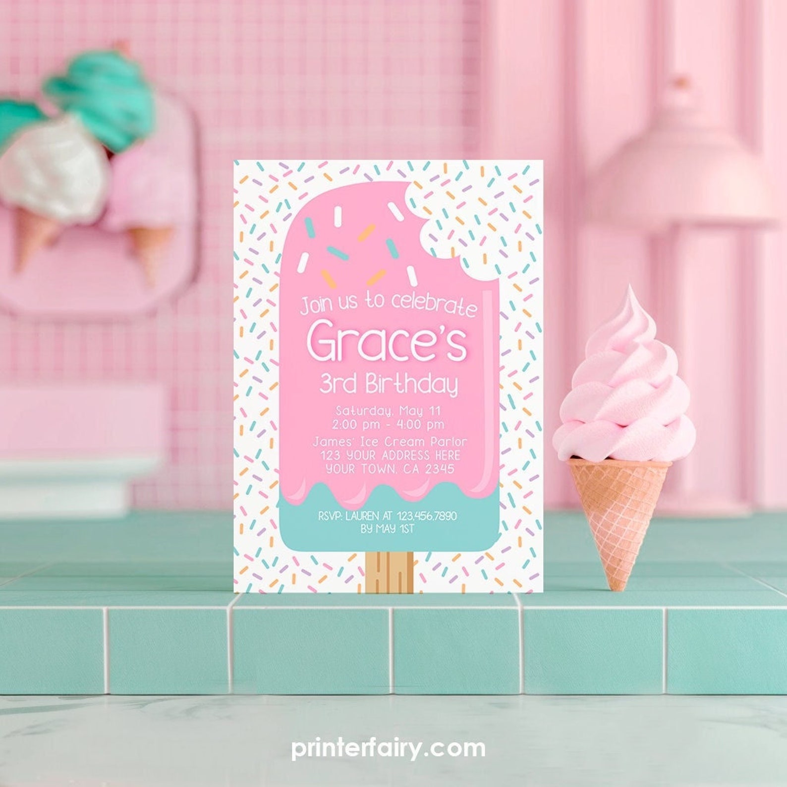Popsicle Birthday Invitation, Summer Party (digital, Editable) - Etsy