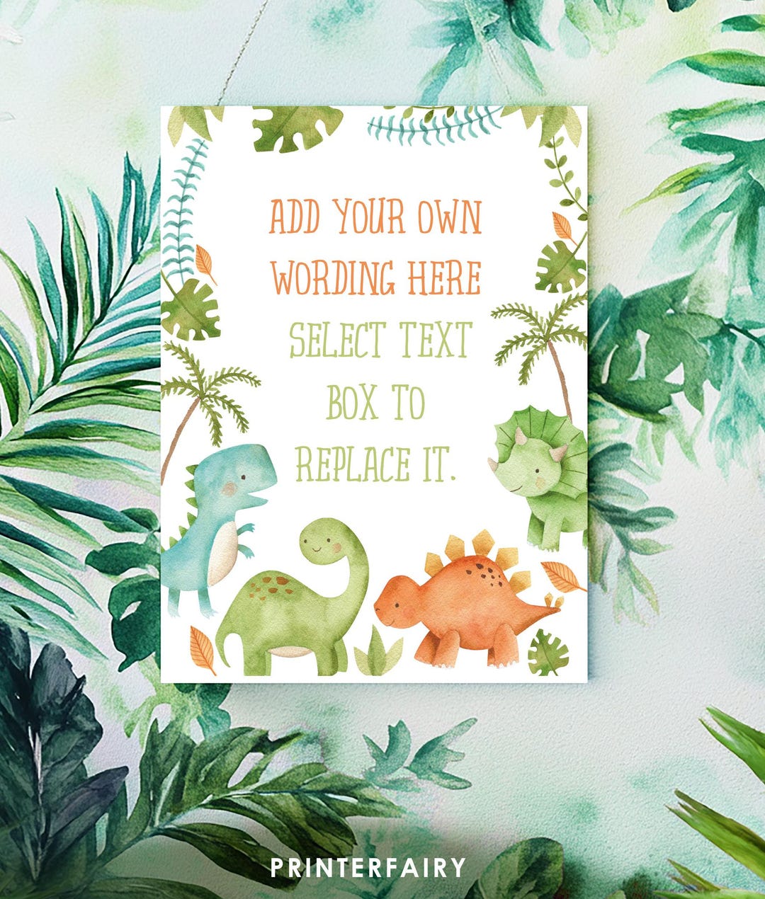 Dinosaur Sign, EDITABLE, Dinosaur Birthday Party, Dinosaur Birthday ...