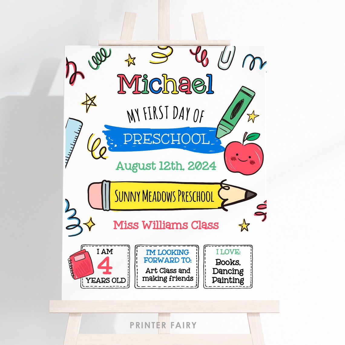 Editable First Day of School Sign, Any Grade (instant Download) - Etsy