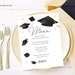 Graduation Party Menu, Editable Template, College Graduation Decor ...