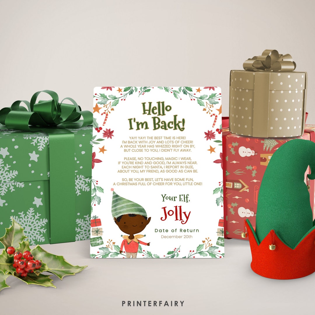 Elf Arrival Editable Letter, Christmas Elf Printable I'm Back, Letter ...