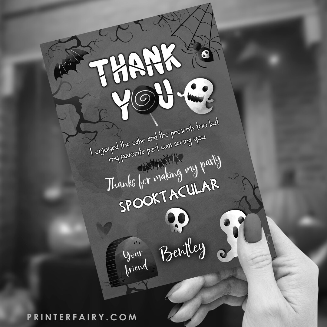 Halloween Birthday Thank You Cards at Jesse Gisborne blog