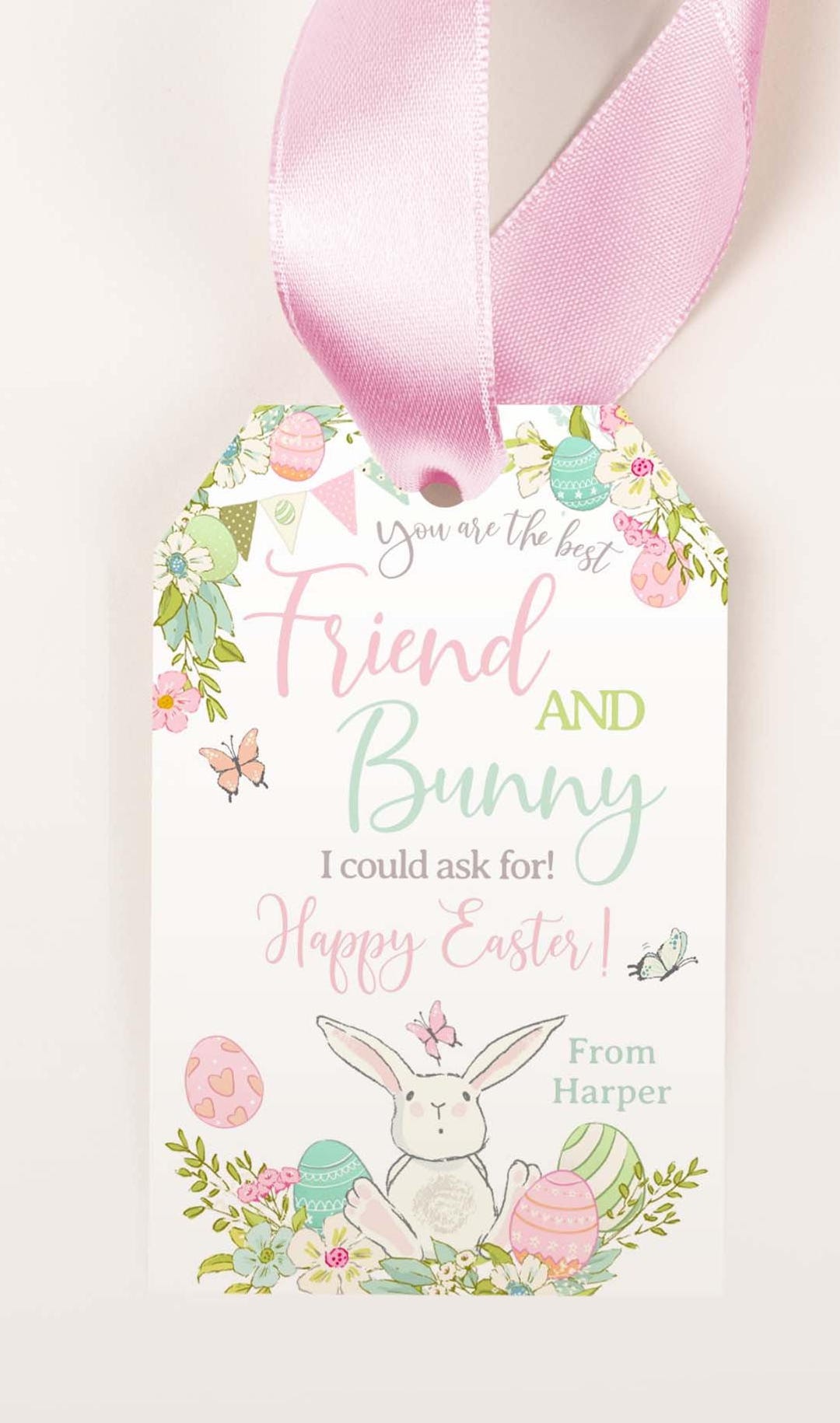 Easter Gift Tags for Friends, Editable Favor Tag, Eggcellent Friend ...