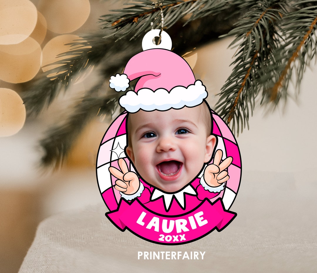 Custom Christmas Elf Ornament With Photo, Printable Holiday Party ...