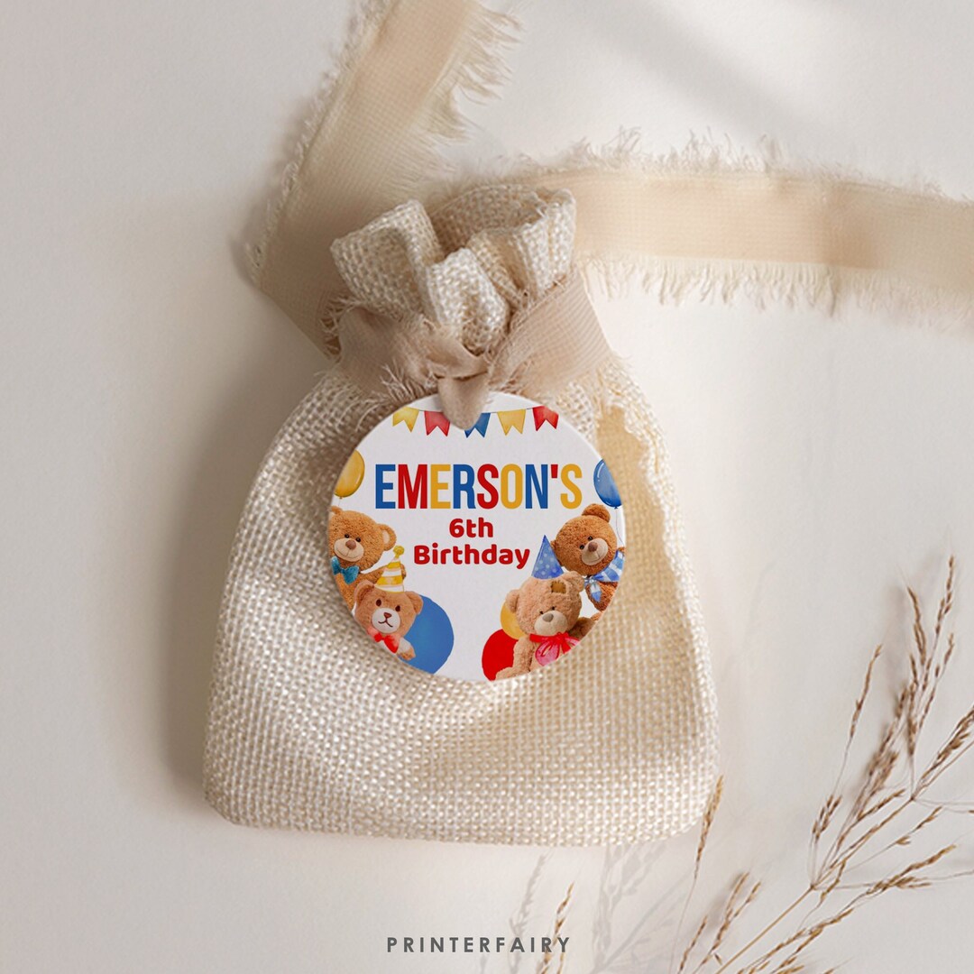 Bear Birthday Party Toppers, EDITABLE, Beary Fun Birthday Cupcake ...