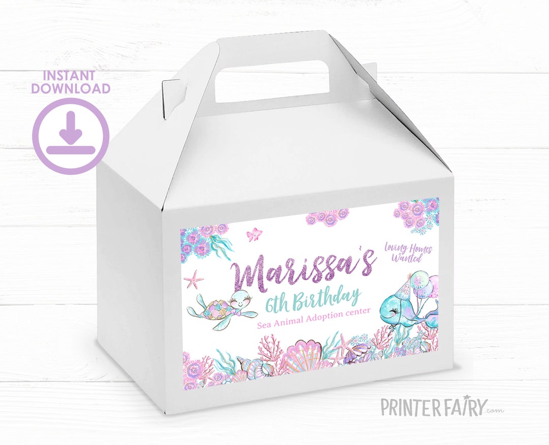 Under the Sea Party Gable Box Labels Ocean Theme Party - Etsy