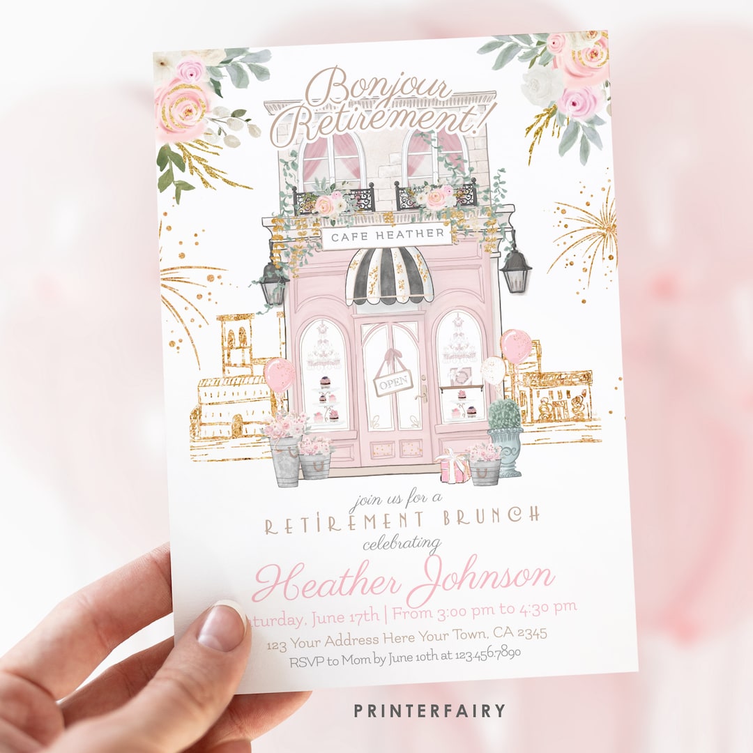 Paris Retirement Party Invitation, Editable Printable Farewell Tea ...