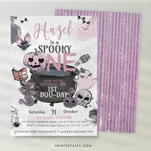 Spooky One Halloween 1st Birthday Invitation EDITABLE 1st Boo Day ...