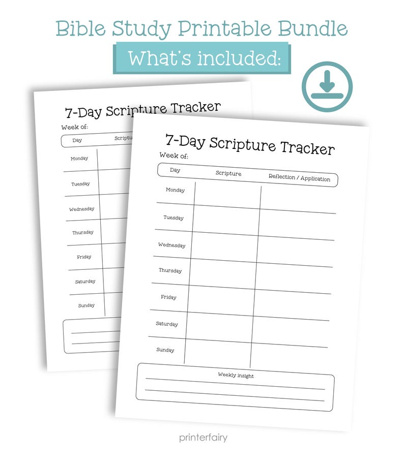 Bible Study Journal Printable Templates, Instant Download - Etsy