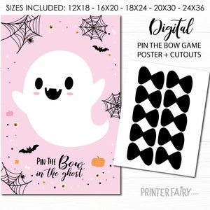 Pin the Bow Tie in the Ghost Spooky One Halloween Party Pin the Tail ...