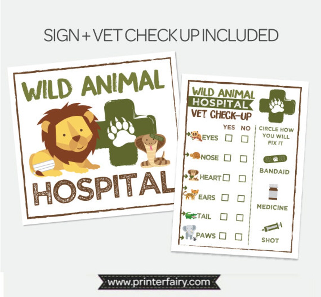 Wild Animal Hospital Vet Check Up Safari Birthday Party - Etsy